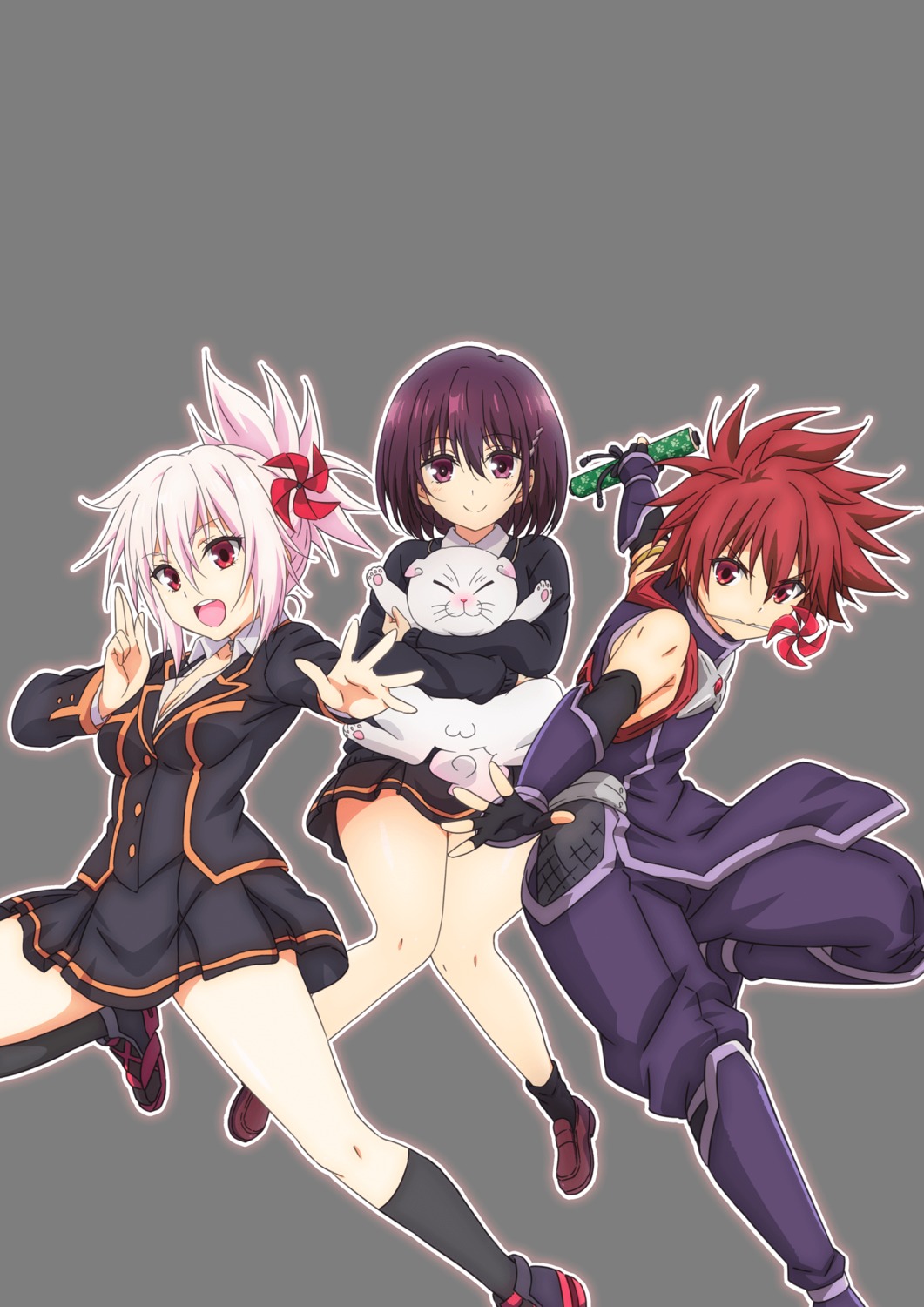 ayakashi triangle kanade suzu kazamaki matsuri shirogane (ayakashi triangle) cleavage genderswap ...